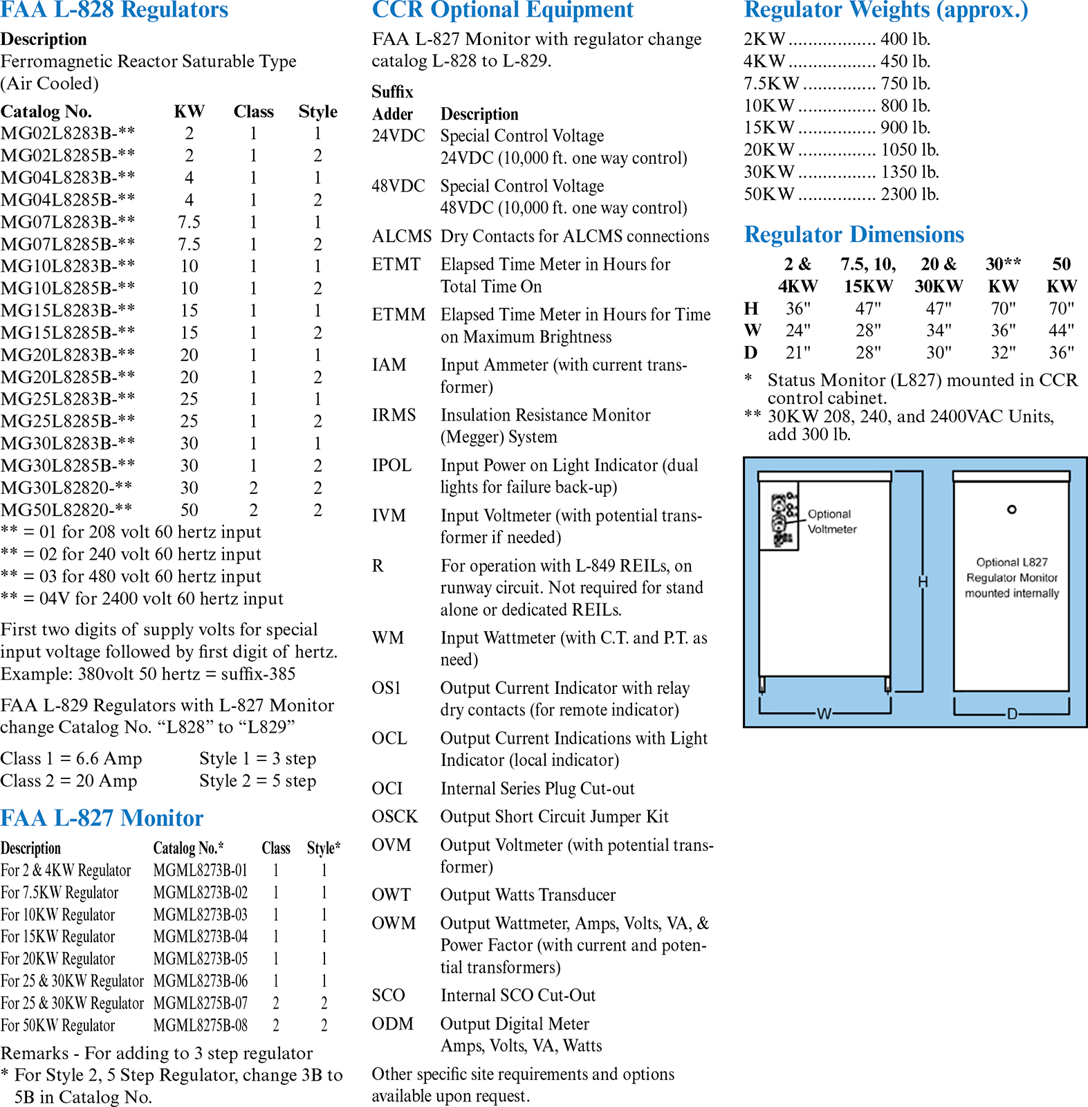 Smart Power Constant Current Regulator | FAA L-828 & L-829 - Flight ...