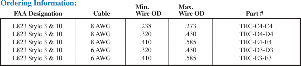 Primary Connector Kits | FAA L-823 - Flight Light Inc.