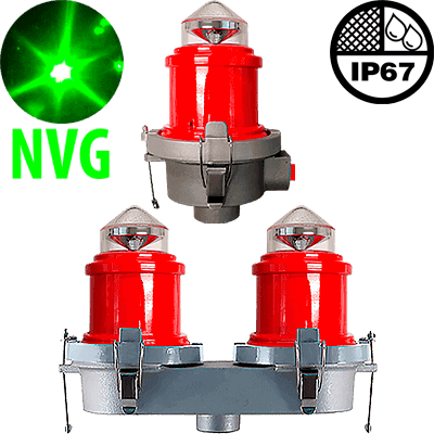 L-810 LED Night Vision Compatible Steady-Burning Red Obstruction Light ...